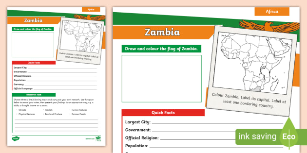 KS2 Zambia Research Activity (teacher made)