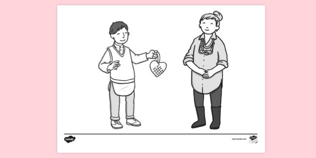 FREE! - Boy Giving Gift Colouring | Colouring Sheets