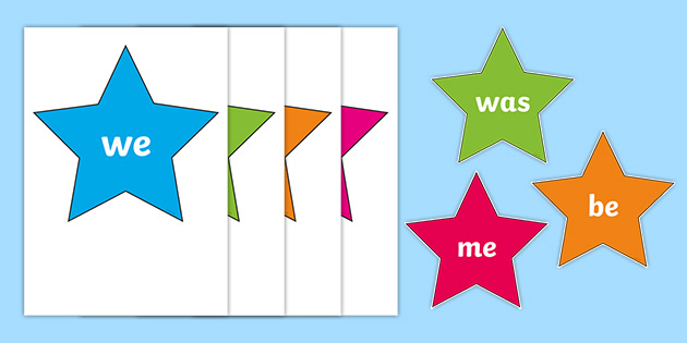 Phase 3 Tricky Words on Stars Display Cut-Outs - Phase 3 Coloured Tricky
