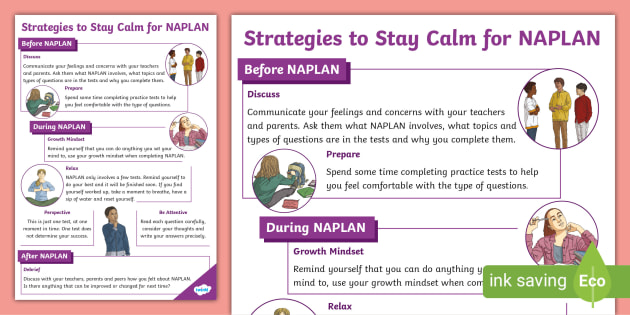 Staying Calm During NAPLAN Display Poster (teacher made)