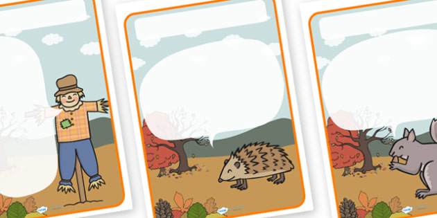 FREE! - Autumn Themed Target Posters Large Speech Bubble