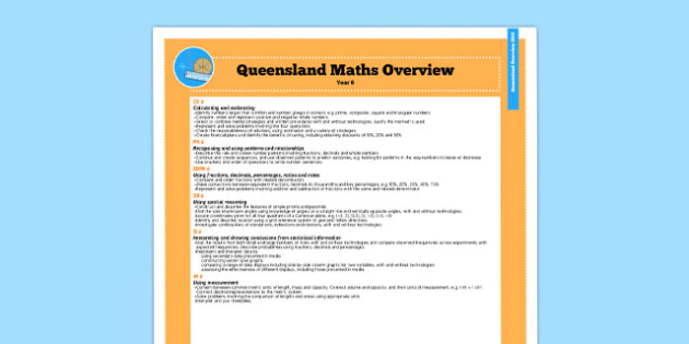 FREE! - Queensland Curriculum Year 6 English Maths Numeracy Syllabus ...