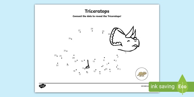 FREE! - Dot to Dot Triceratops Activity - Educational Resources