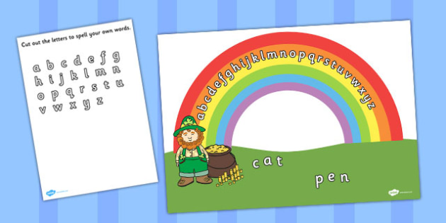 Rainbow Alphabet Cut and Stick Activity
