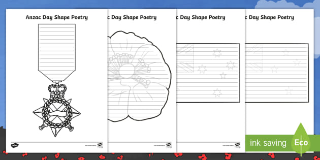 Shape Poetry | Twinkl Resources | Anzac Day (teacher made)