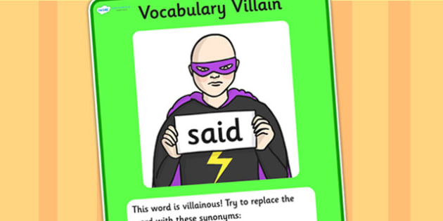Vocabulary Villain Said Display Poster (teacher made)
