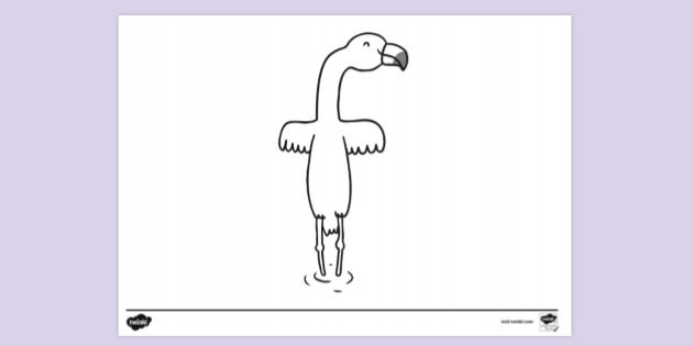 FREE! - F Flamingo Lowercase Colouring Sheet | Colouring Sheets