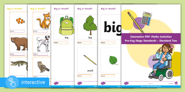 Interactive PDF: Pre-Key Stage Standards Maths Activities - Standard 2
