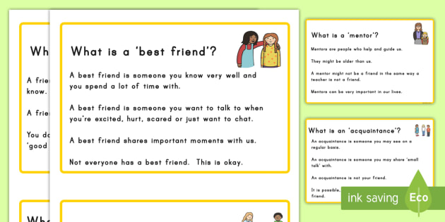 Types of Friendships Description Cards (teacher made)