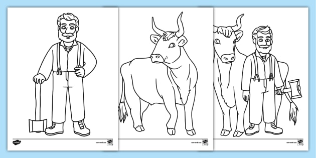 paul bunyan coloring sheets