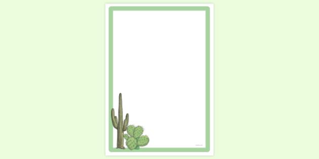 FREE! - Page Border Cactus | Page Borders (teacher made)