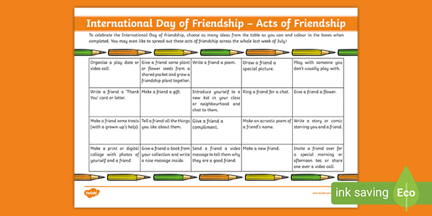 International Day of Friendship - Acts of Friendship