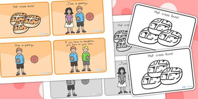 Hot Cross Buns Sequencing 4 Per A4 (teacher made)