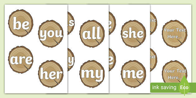 Phase 3 Tricky Words on Tree Logs (teacher made)