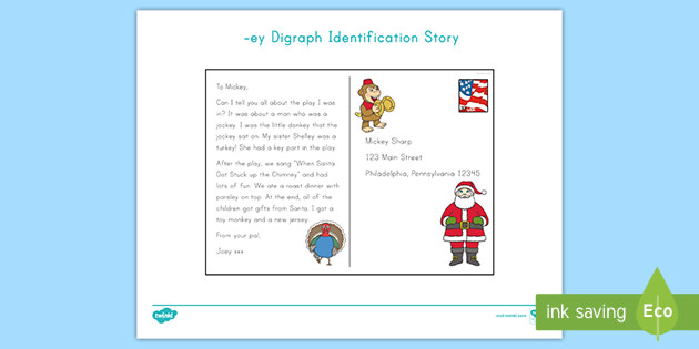 -ey Digraph Identification Story (teacher made)