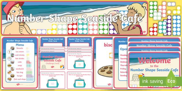 Number Shape Seaside Cafe Role-Play Pack (teacher made)