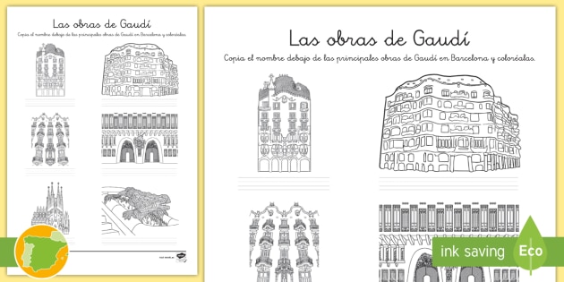 Las obras de Gaudí - Actividad (creat de profesori)