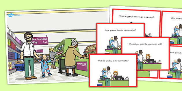 Supermarket Scene and Question Cards (creat de profesori)