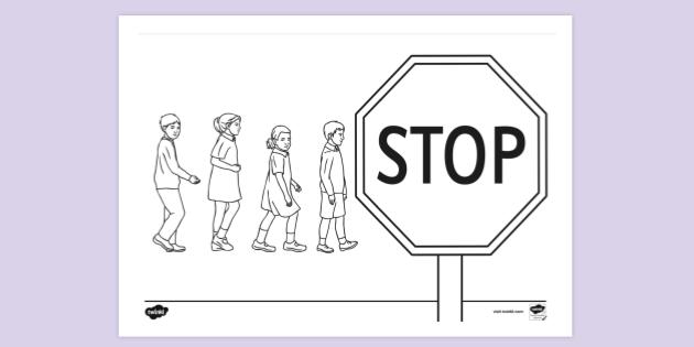 FREE! - Stop Children Colouring Sheet (teacher made)