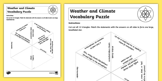 Weather and Climate Vocabulary Puzzle (Teacher-Made)