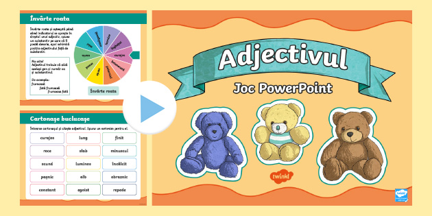 Clasa a IV-a: Adjectivul – Joc PowerPoint (teacher made)