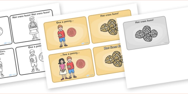 Hot Cross Buns Sequencing (4 per A4) (teacher made)