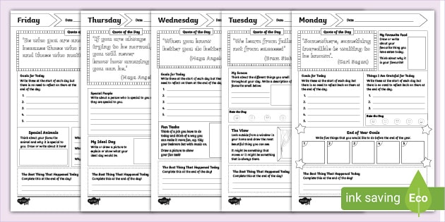 Weekly Wellbeing Journal Pack 4 (7-11) (teacher made)