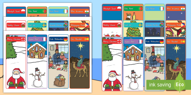 Christmas Greetings Editable Bookmarks
