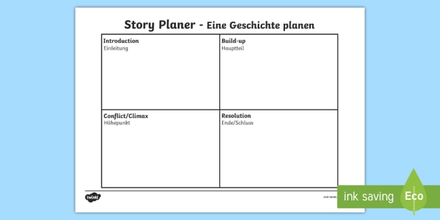 Simple Story Planning Frame Writing Frames - English/German