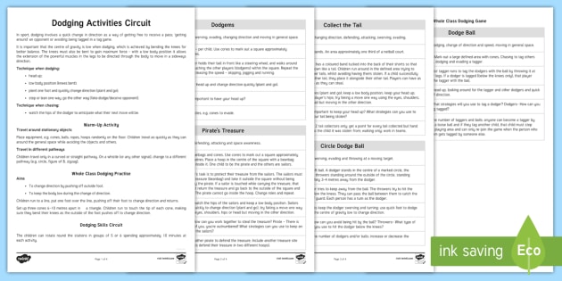 Dodging Activities Circuit Adult Guidance (teacher made)