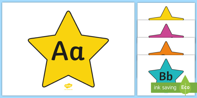 A-Z Alphabet on Stars (Multicolour)