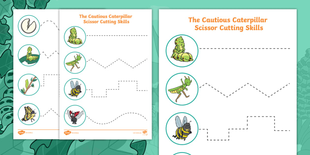 The Cautious Caterpillar: Minibeast Cutting Skills Sheet
