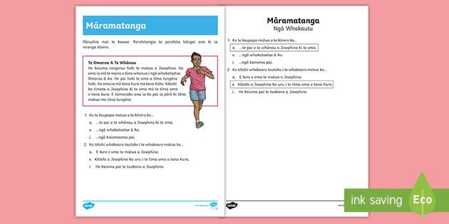 Cross Country Running Reading Comprehension Worksheet / Worksheet Te Reo