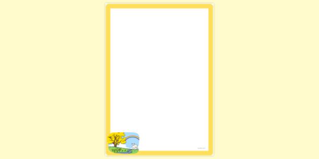 FREE! - Simple Spring Scene Page Border | Page Borders | Twinkl