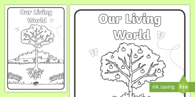 Our Living World Title Colouring Page (teacher made)