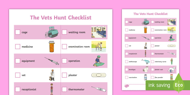 The Vets Aistear Hunt Checklist