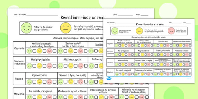 Pupil Questionnaire Polish (teacher made)