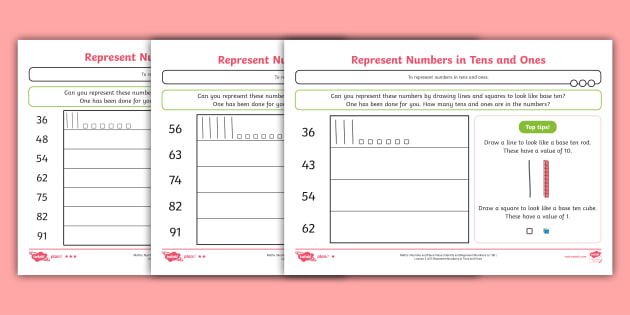 👉 * NEW * Represent Numbers in Tens and Ones Differentiated Maths Activity