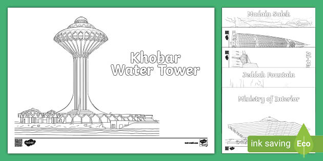 Saudi Arabian Landmarks Coloring Sheets (teacher made)