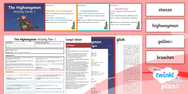 Y6 The Highwayman: Activity Plan 1 PlanIt Guided Reading Pack to Support