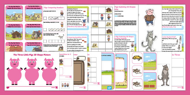 👉 EYFS Nursery Maths Activity Pack: The Three Little Pigs
