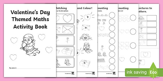 Valentines Day Themed Maths Activity Book