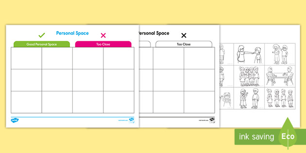 Personal Space Cut and Paste Sorting Activity (teacher made)
