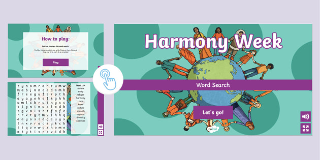Harmony Week Interactive Word Search (Teacher-Made)