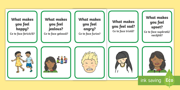 Emotions Cards English/Romanian - Emotions Cards