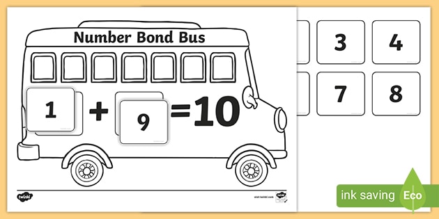 Number Bond Bus to 10 Activity (teacher made)