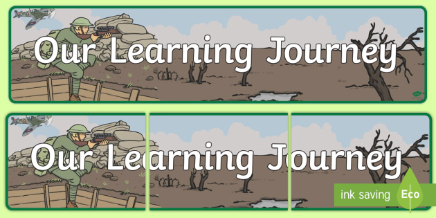 World War Two Themed Our Learning Journey Display Banner - World War Two