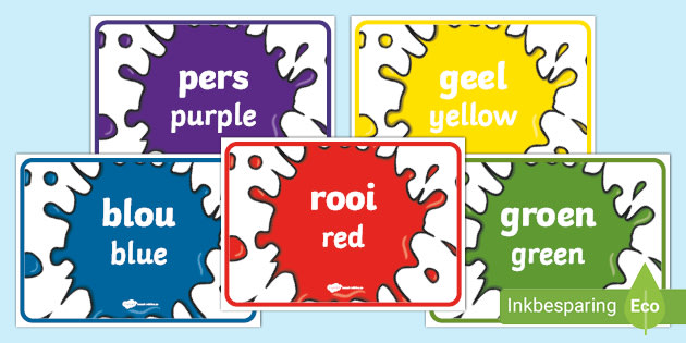 A4 Kleure Met Afrikaans en Engels Plakkate (teacher made)