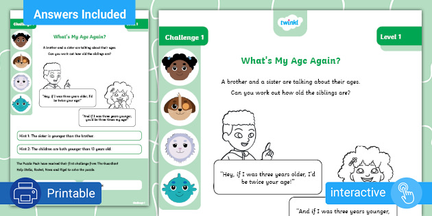 Puzzle Pack – Challenge 1 - Kids Logic Puzzles – Twinkl - L1