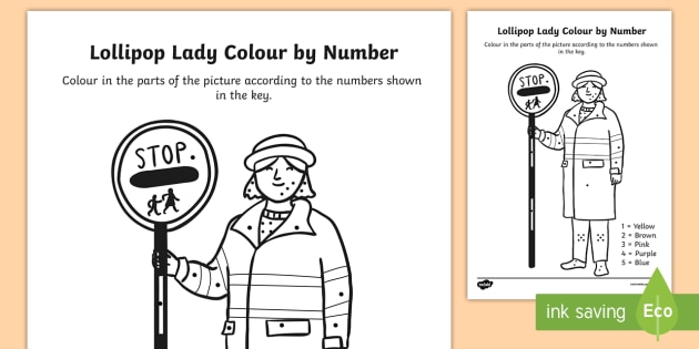 Lollipop Lady Colour By Number Dots (teacher made)